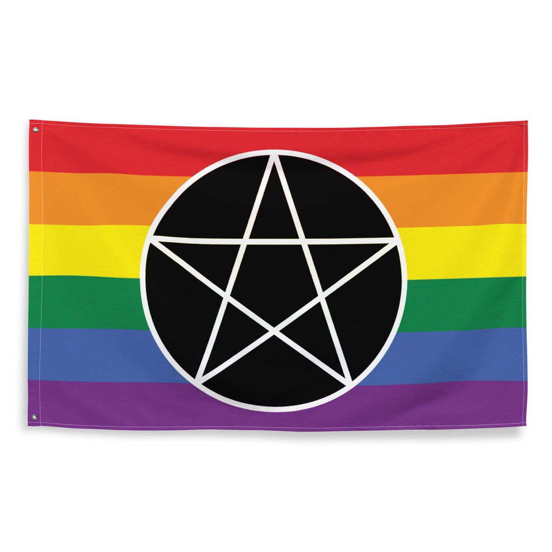 Pentagram Pride Flag | Rainbow & Black - Etsy