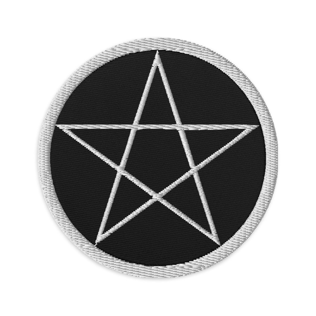 Pentagram Embroidered Patch | Black & White - Etsy