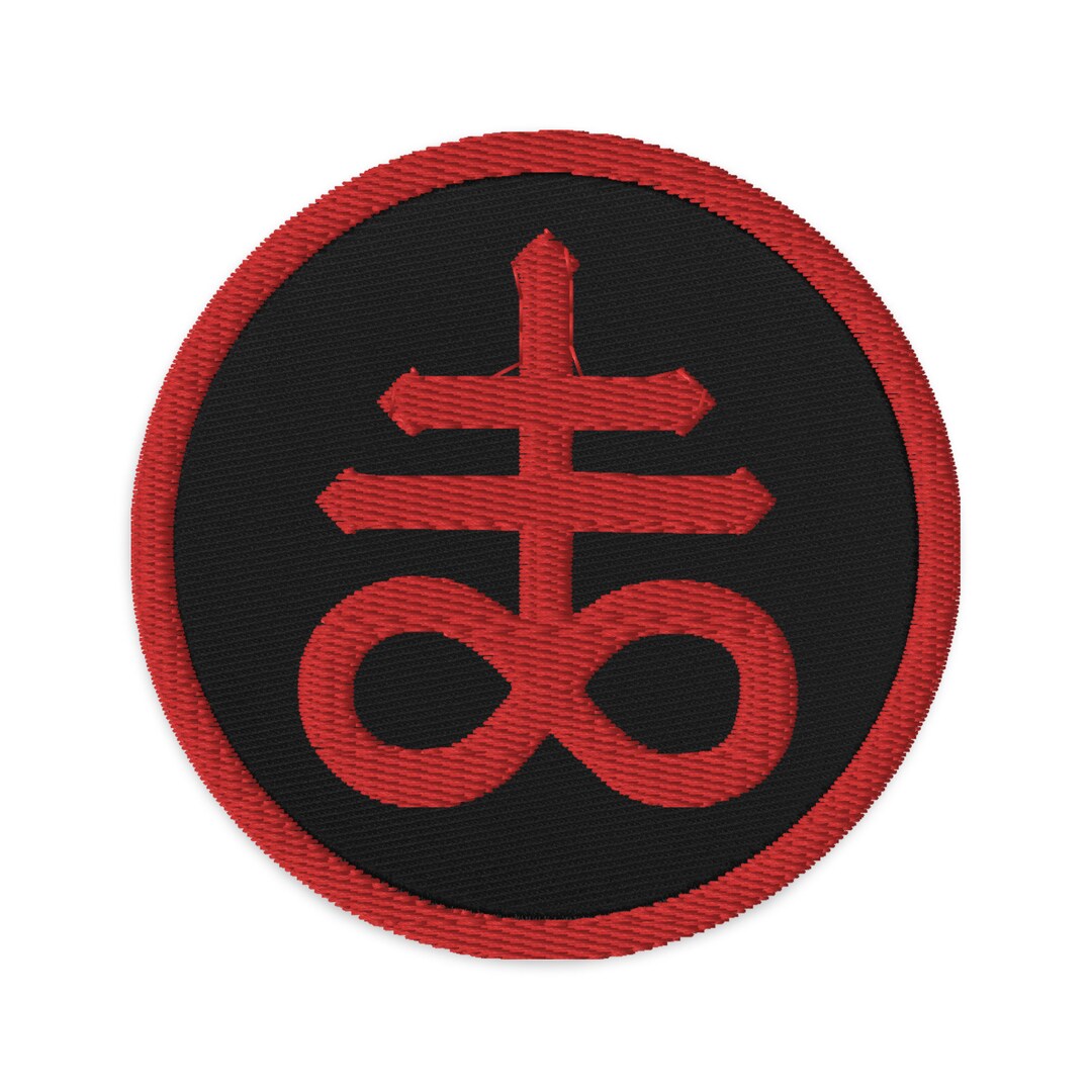 Leviathan Cross Embroidered Patch | Red & Black - Etsy