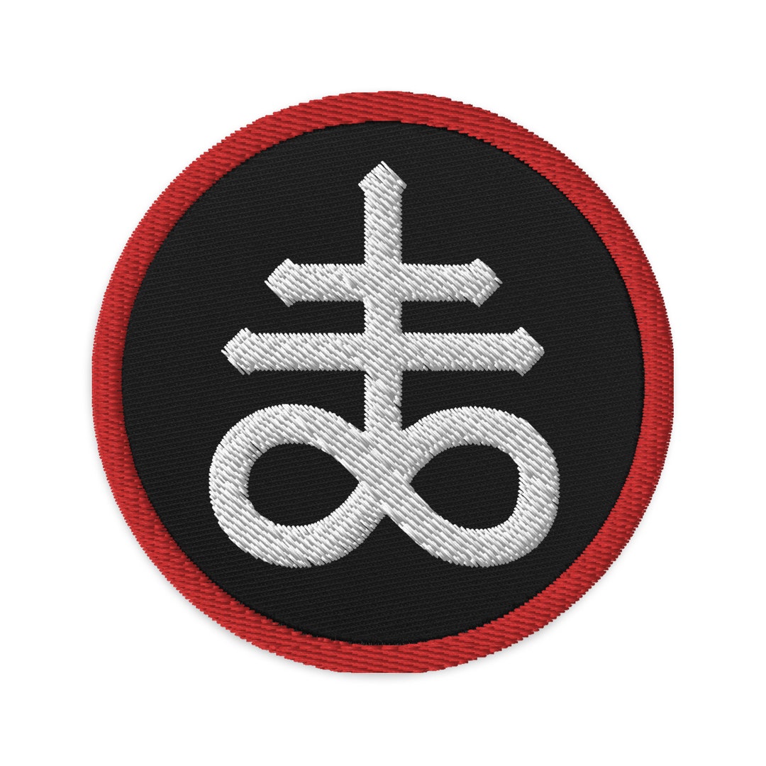 Leviathan Cross Embroidered Patch Black, White, & Red - Etsy