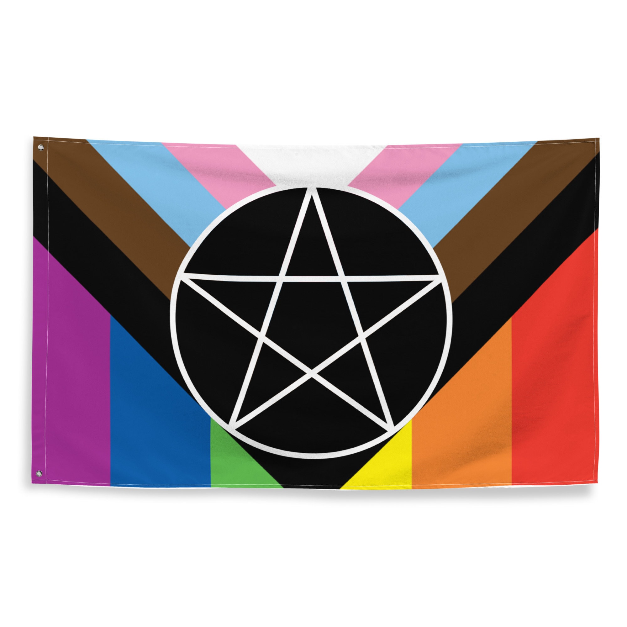 Pentagram Pride Flag | Progressive Rainbow & Black - Etsy