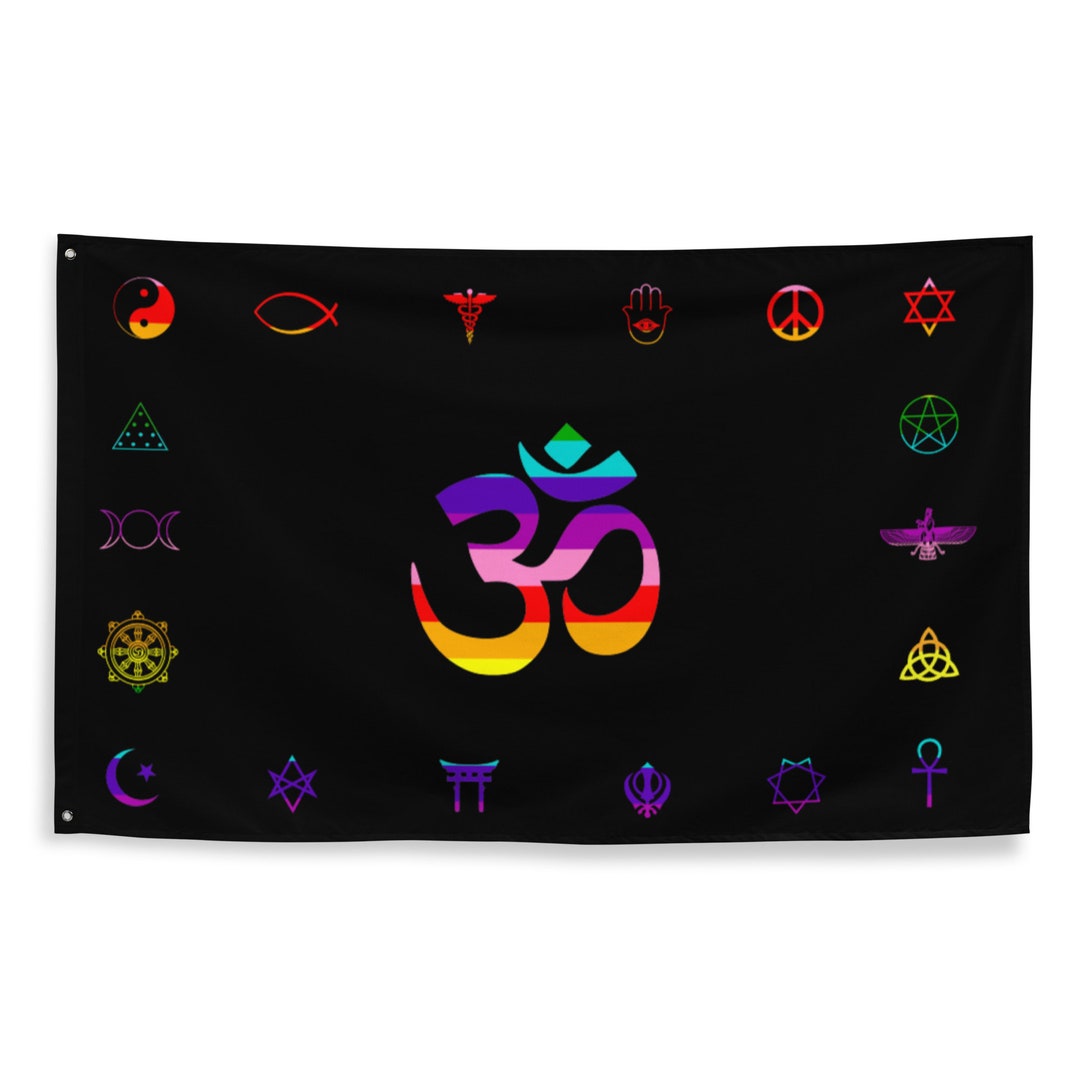 Inclusive Religious Pride Flag | Rainbow | Om - Etsy