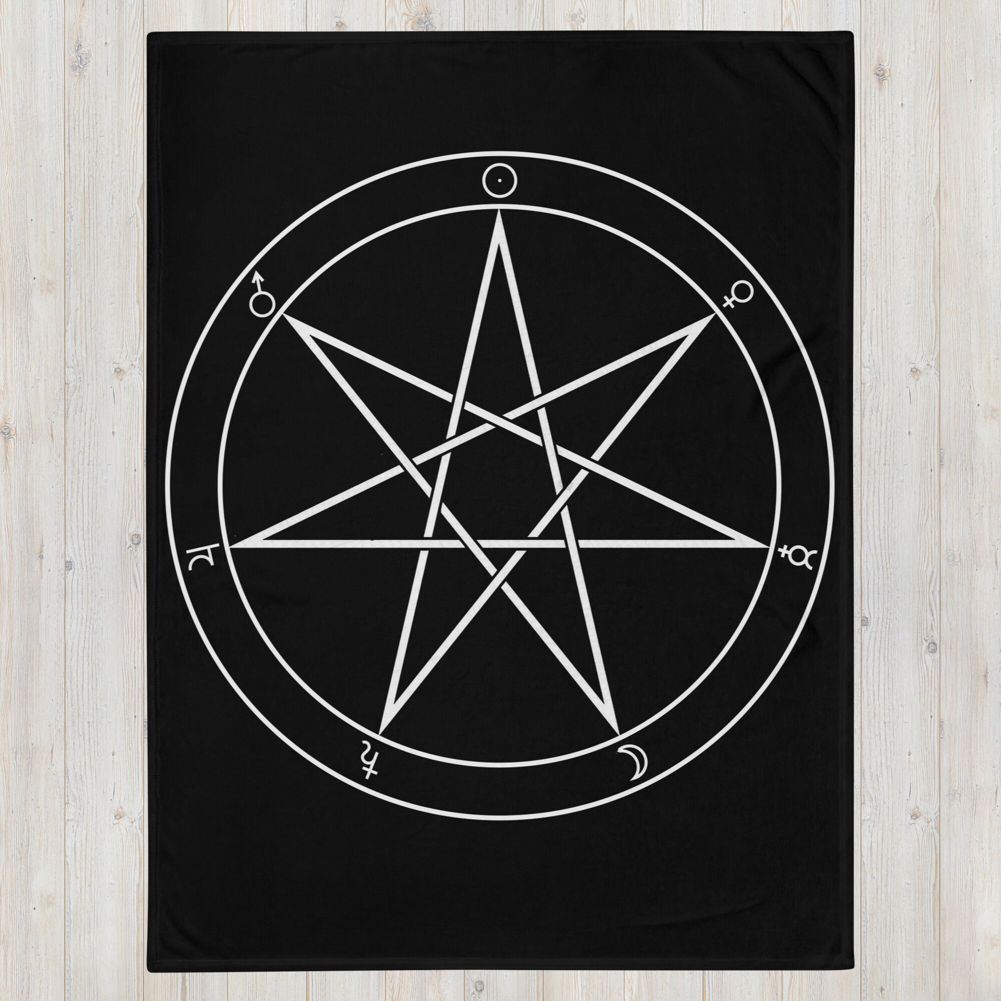 Planetary Heptagram | Ritual Circle Floor Cloth | Black - Etsy