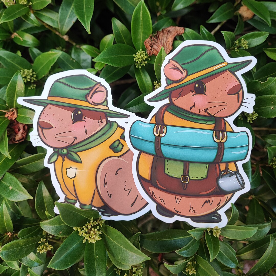 Capybara Park Ranger Stickers Large - Etsy
