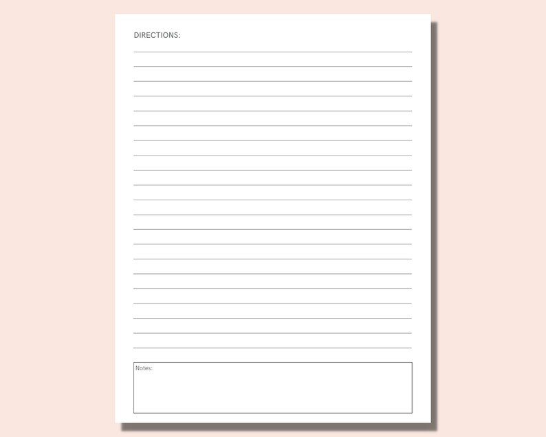 Editable Recipe Page Printable Printable PDF Download Editable in Canva ...