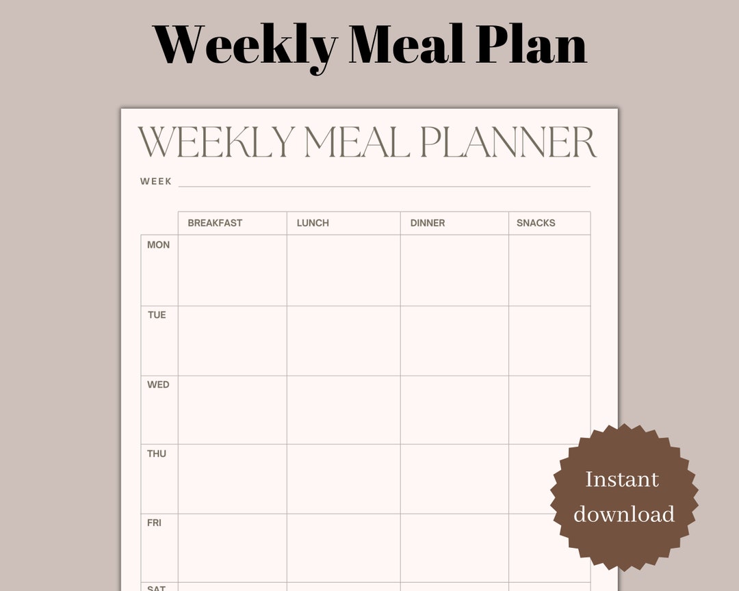 Weekly Meal Planner, Weekly Menu Planner, Meal Prep, Health Planner ...