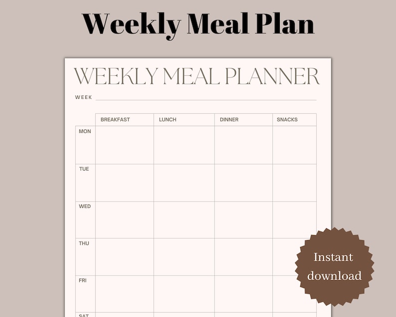 Weekly Meal Planner, Weekly Menu Planner, Meal Prep, Health Planner ...