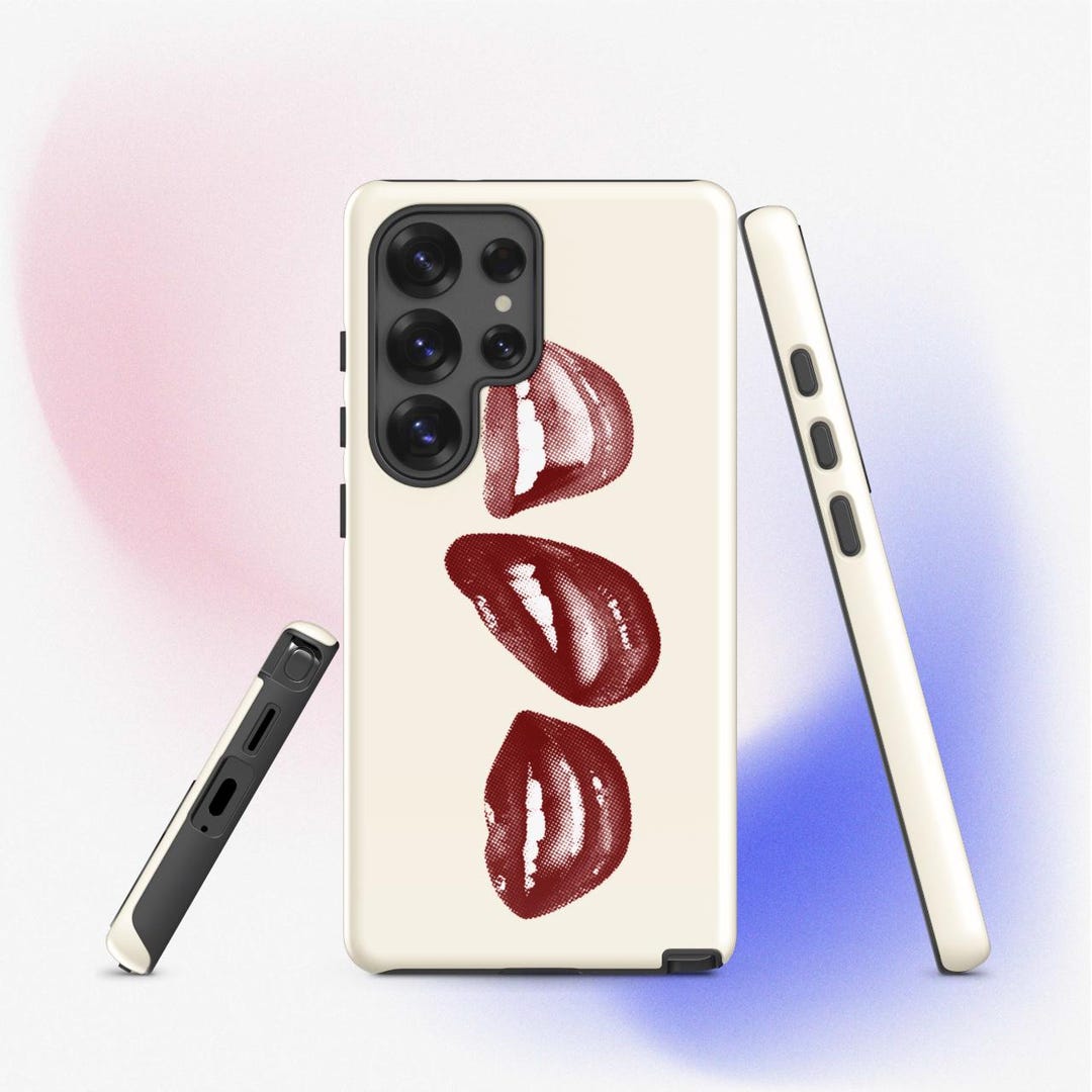 Open Mouth Edgy Large Red Lips Kiss Pop Tough Samsung Case - Etsy