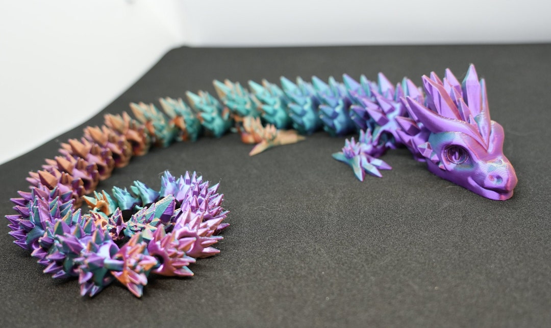 Rainbow Articulated Dragon Toy Multicolor 3D Printing - Etsy