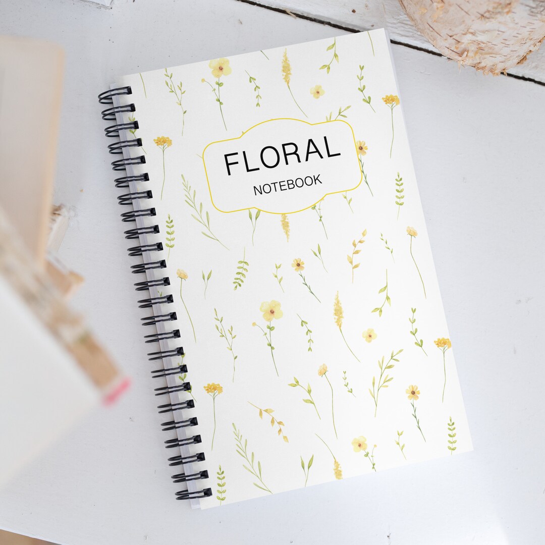 140 Page Spiral Notebook/ Aesthetic Floral Notebook for Graphs ...