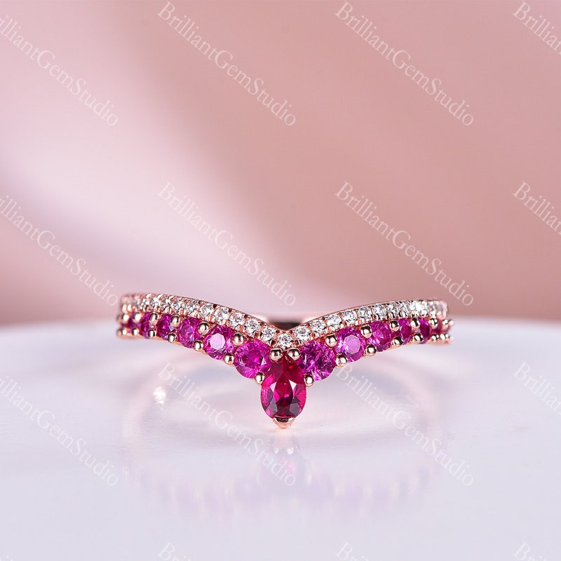 Ruby Wedding Band - Etsy