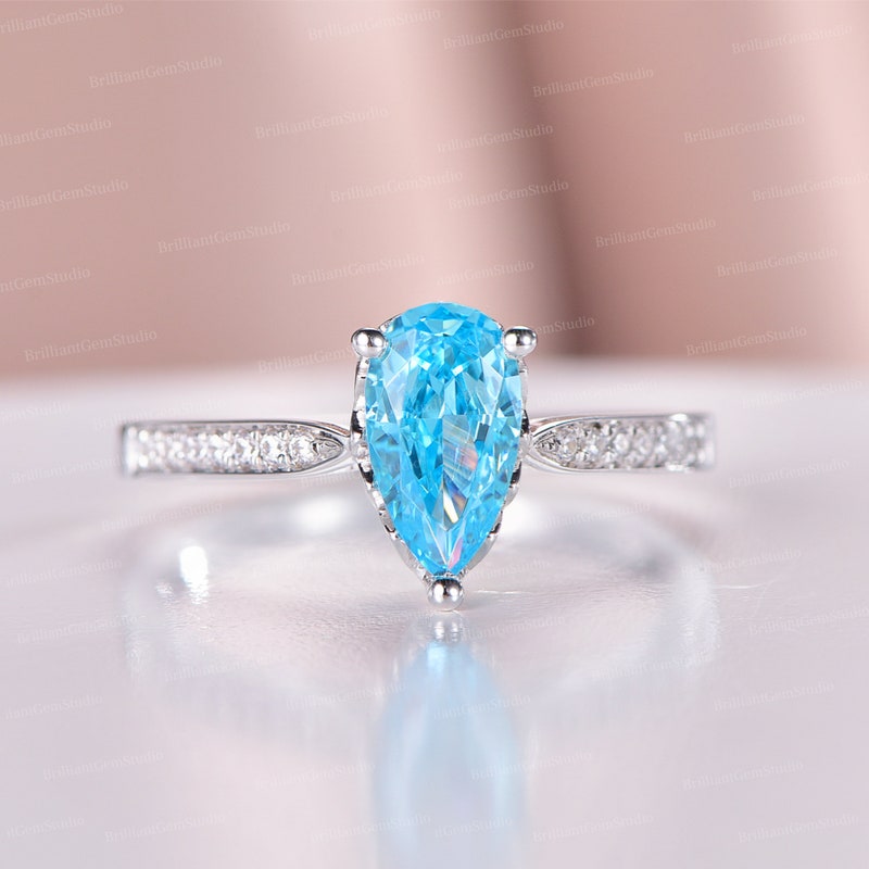 Light Blue Topaz Ring - Etsy