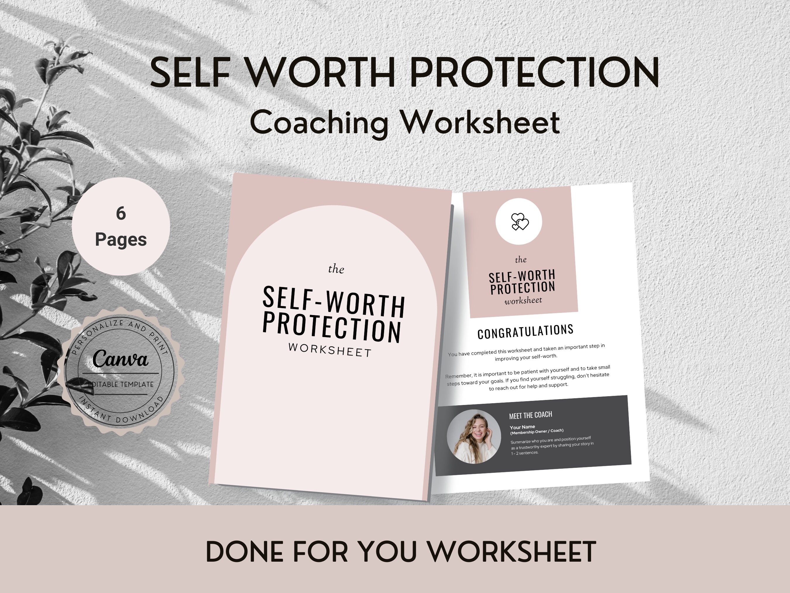 Editable Self Worth Worksheet Self-esteem Worksheets Done - Etsy UK