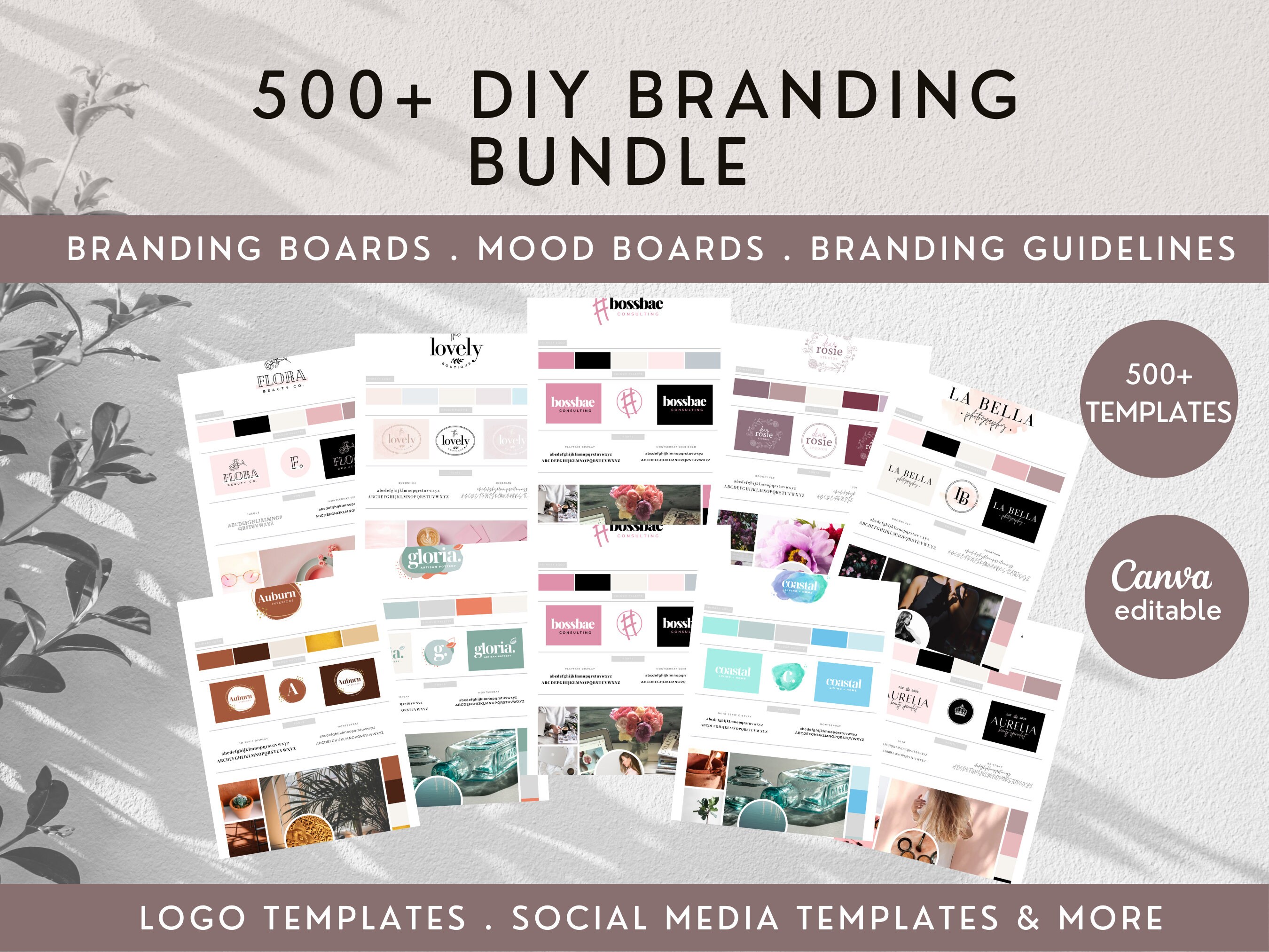 DIY Branding Package Template - Logo Kit, Editable Brand Boards, Mood Board, Branding Guidelines ...
