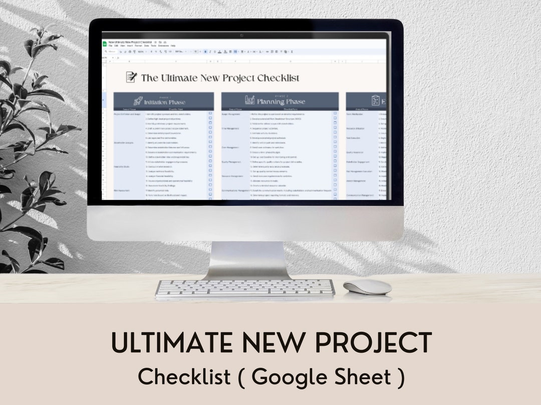 Project Planning Checklist Spreadsheet | Customizable New Project ...