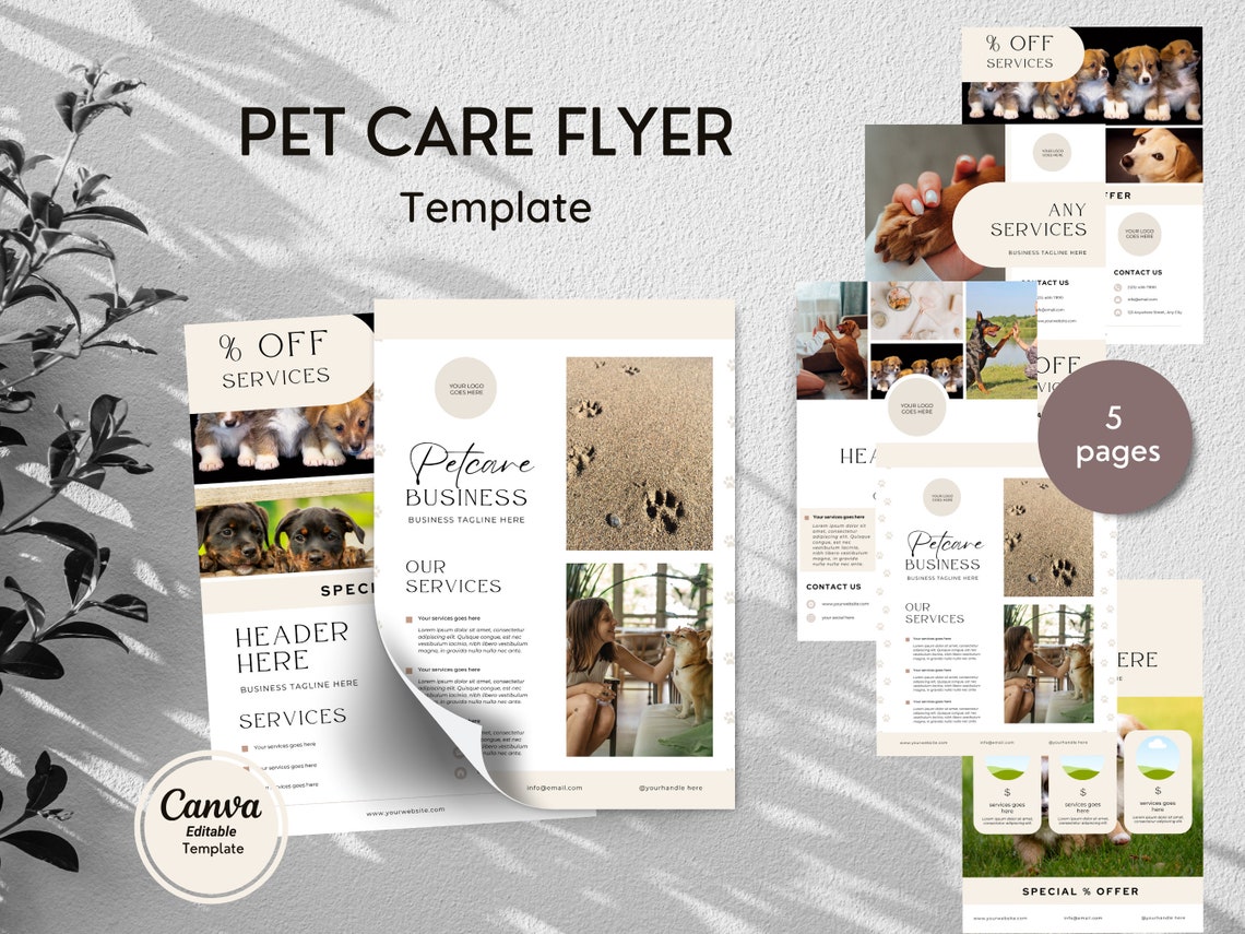 Editable Pet Care Flyer Template, Dog Walking Flyer, Cat Care Flyer ...