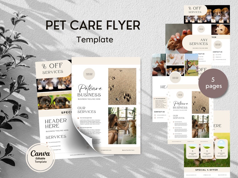 Editable Pet Care Flyer Template, Dog Walking Flyer, Cat Care Flyer ...