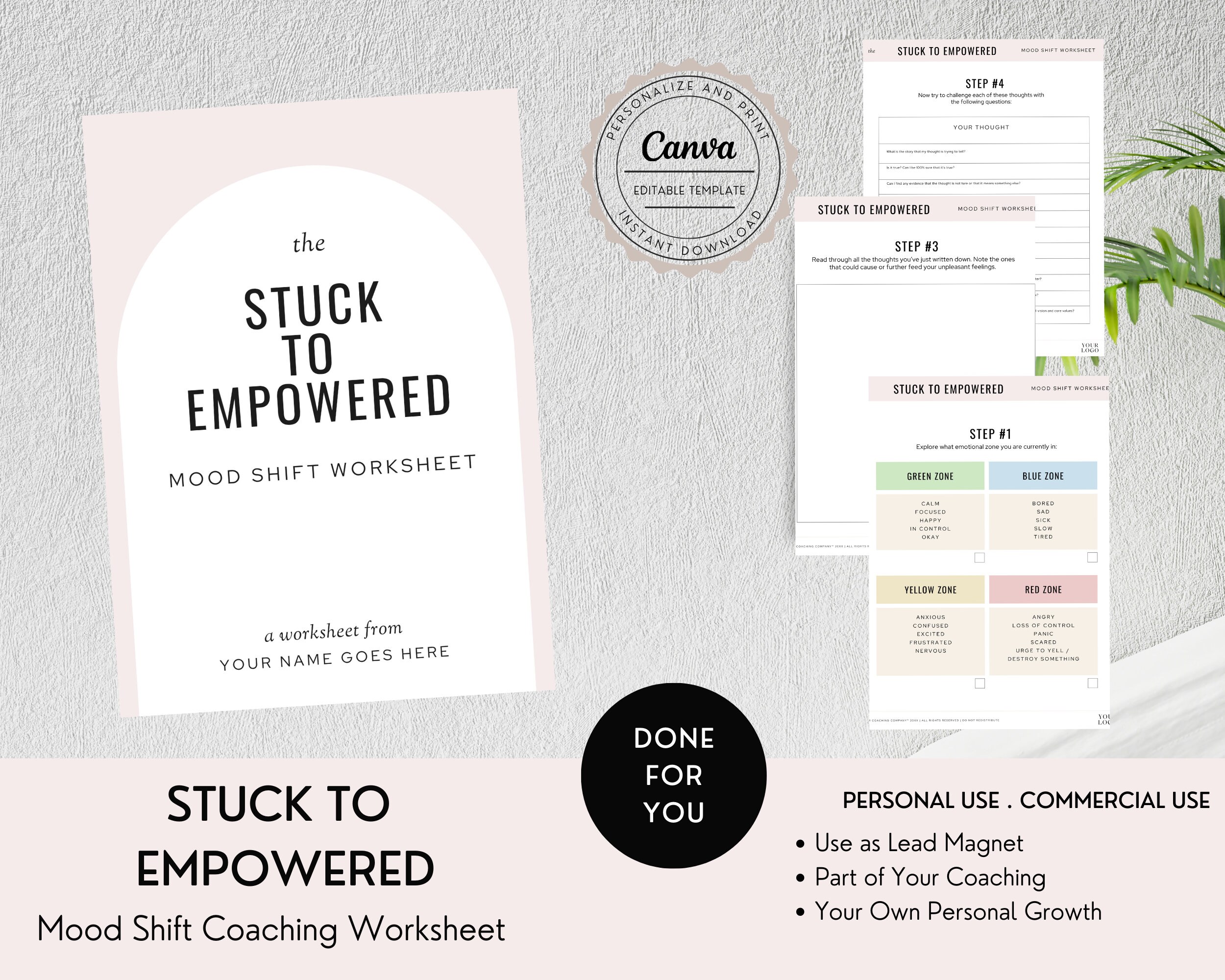 Mood Shift Workbook, Worksheet for Coaches, Done for You Freebie ...