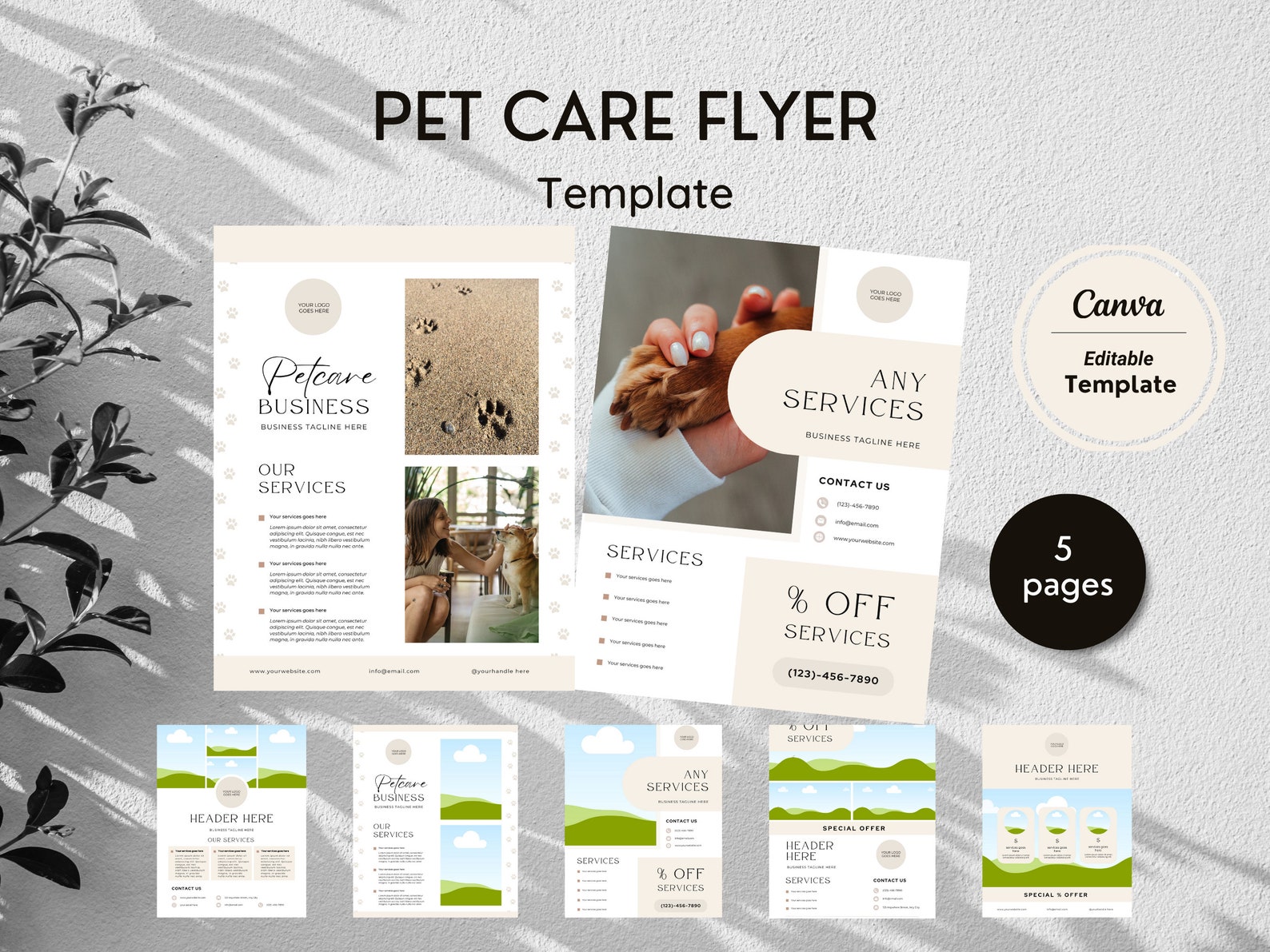 Editable Pet Care Flyer Template, Dog Walking Flyer, Cat Care Flyer ...
