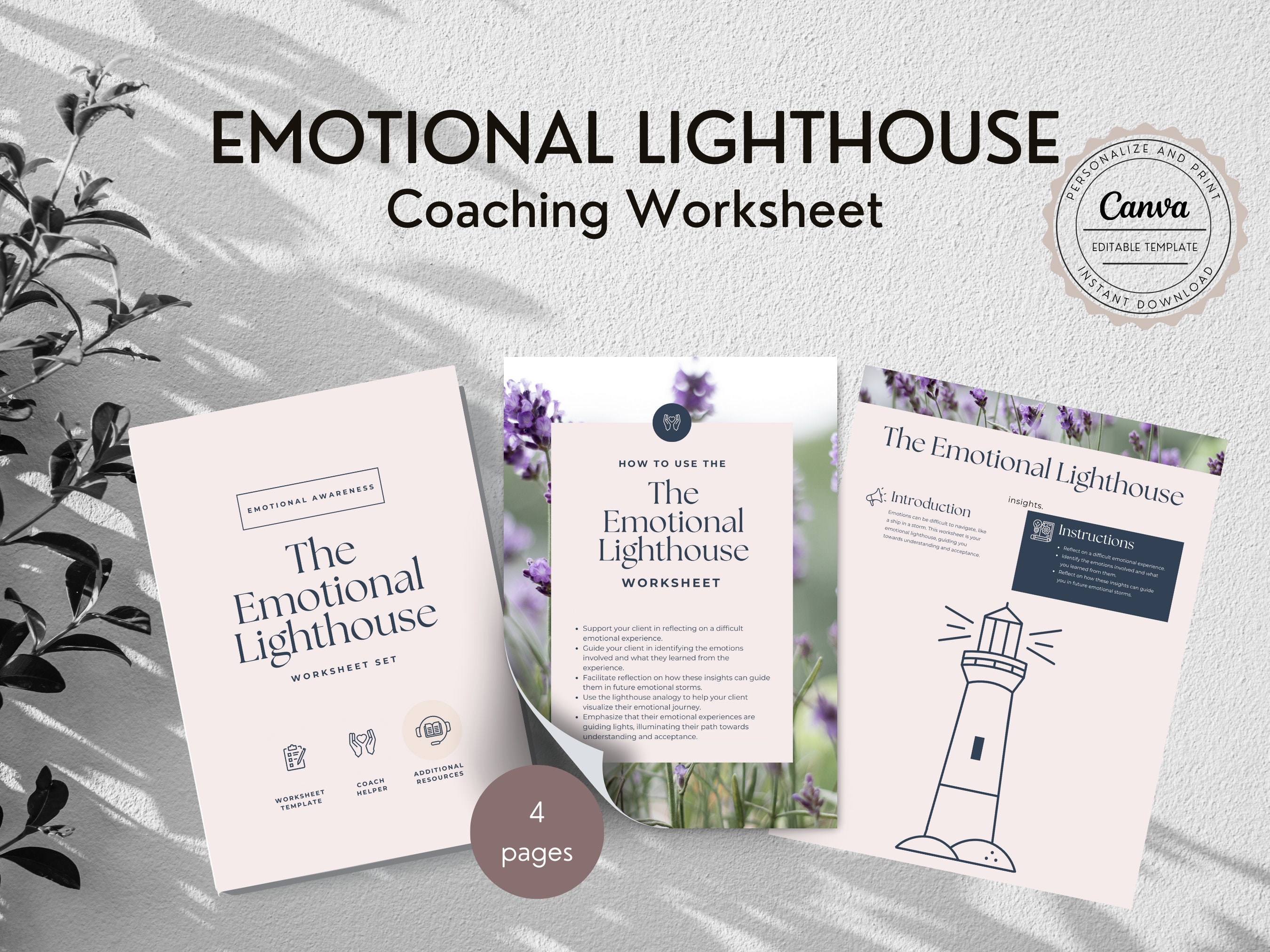 Emotion Lighthouse Coaching Worksheets | Self-improvement Resources ...