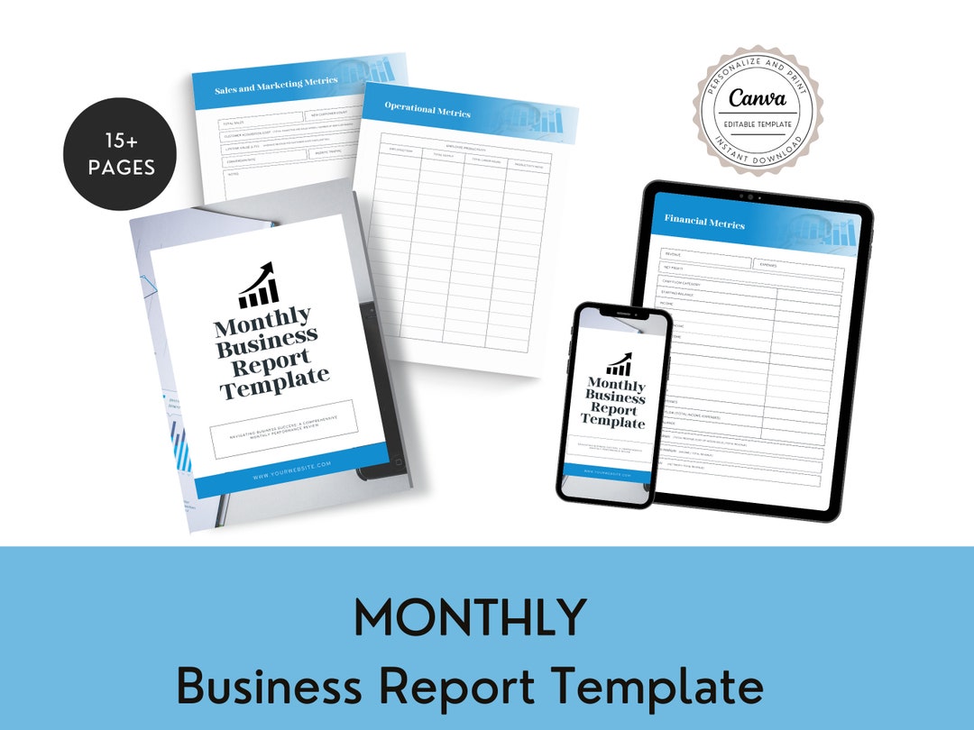 Printable Monthly Business Report Template for Small Businesses ...