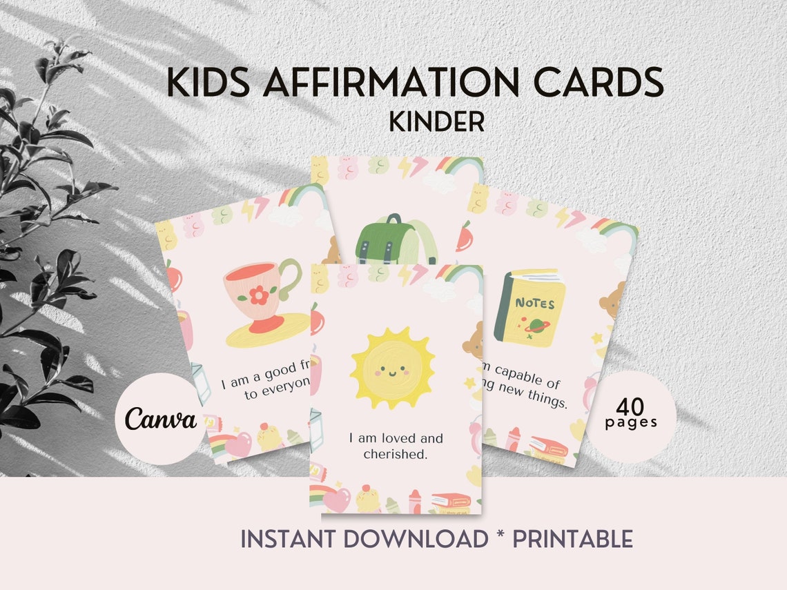 Empowering Kids Affirmation Cards Positive Quotes & Inspiring Cards for ...