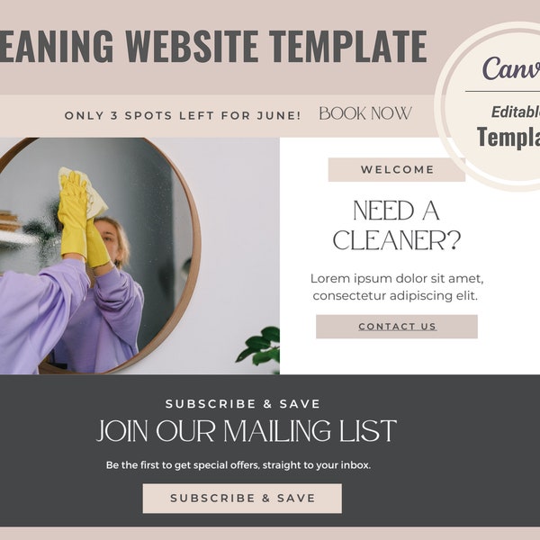 Cleaner Website Template - Etsy