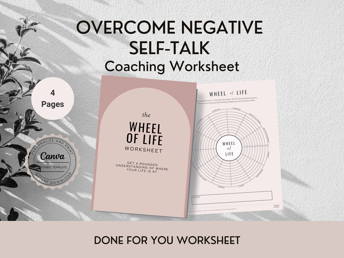 Overcome Negative Self-talk Worksheet, Inner Critic Challenge, CBT ...