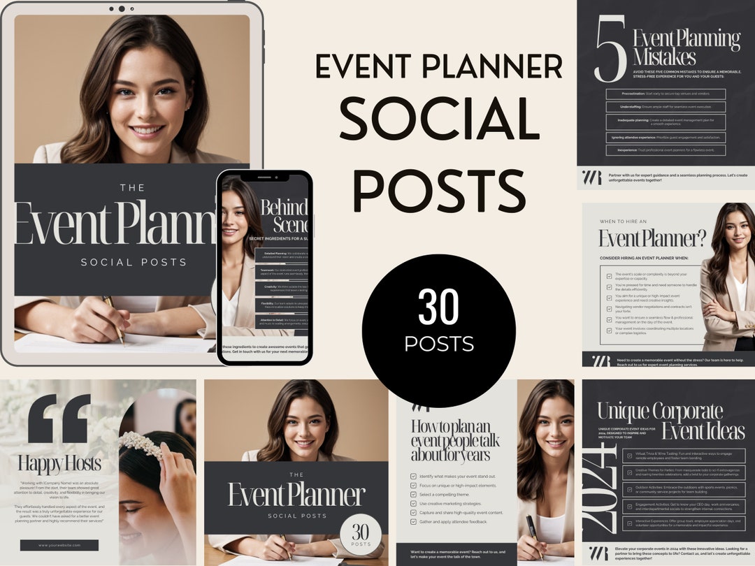 Event Planner Instagram Templates | Social Media Posts for Event ...