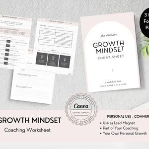 Growth Mindset Cheat Sheet, Coaching Resources, Client Worksheet ...