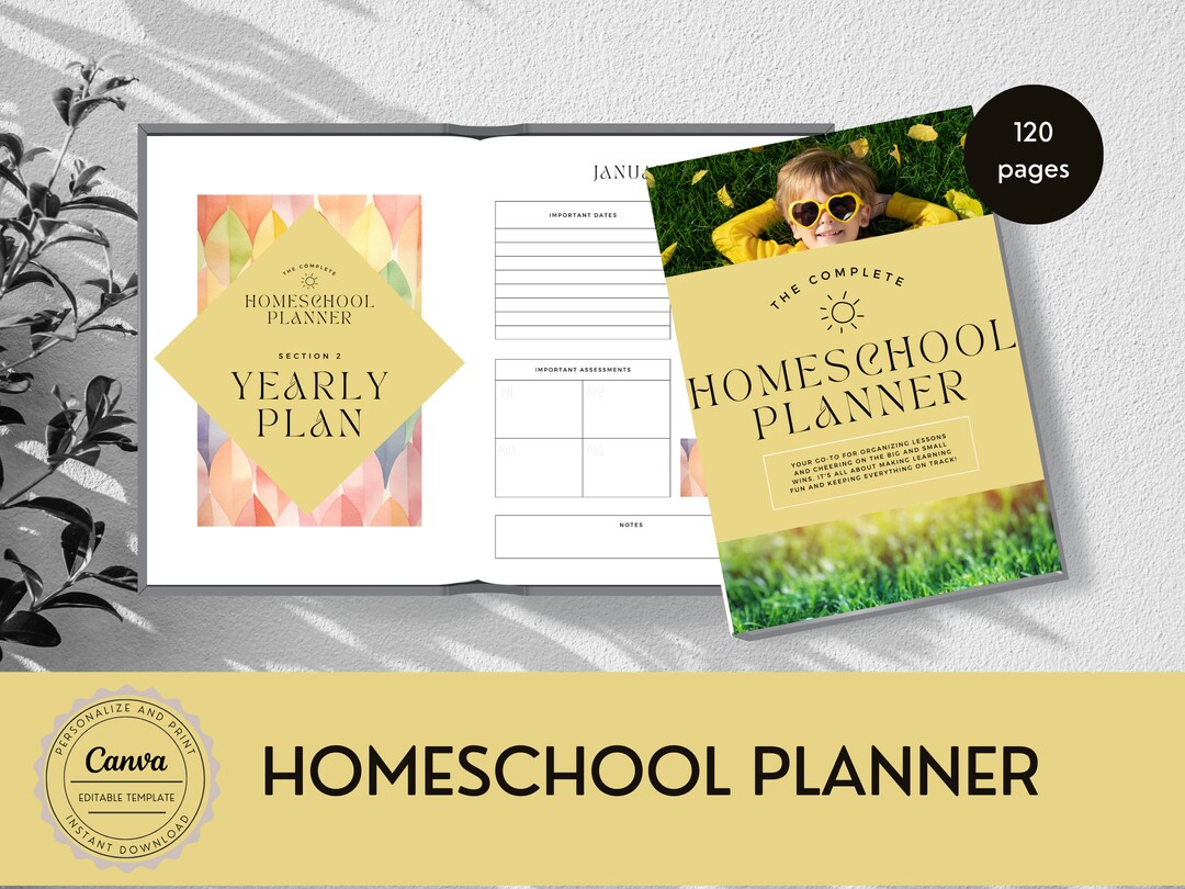 Customizable Homeschool Planner | Custom Study Planner | Printable ...