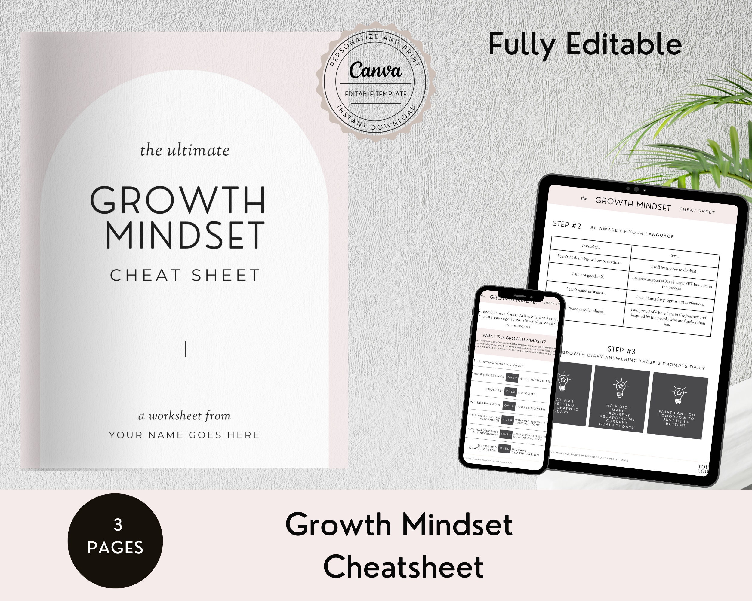 Growth Mindset Cheat Sheet, Coaching Resources, Client Worksheet ...