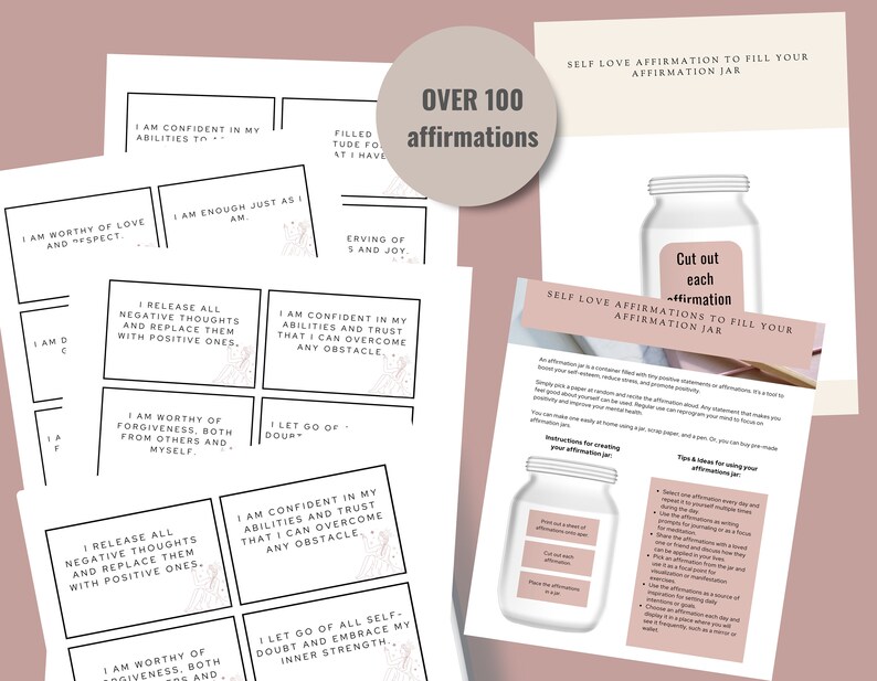Printable Self Love Affirmation to Fill Your Affirmation Jar - Etsy