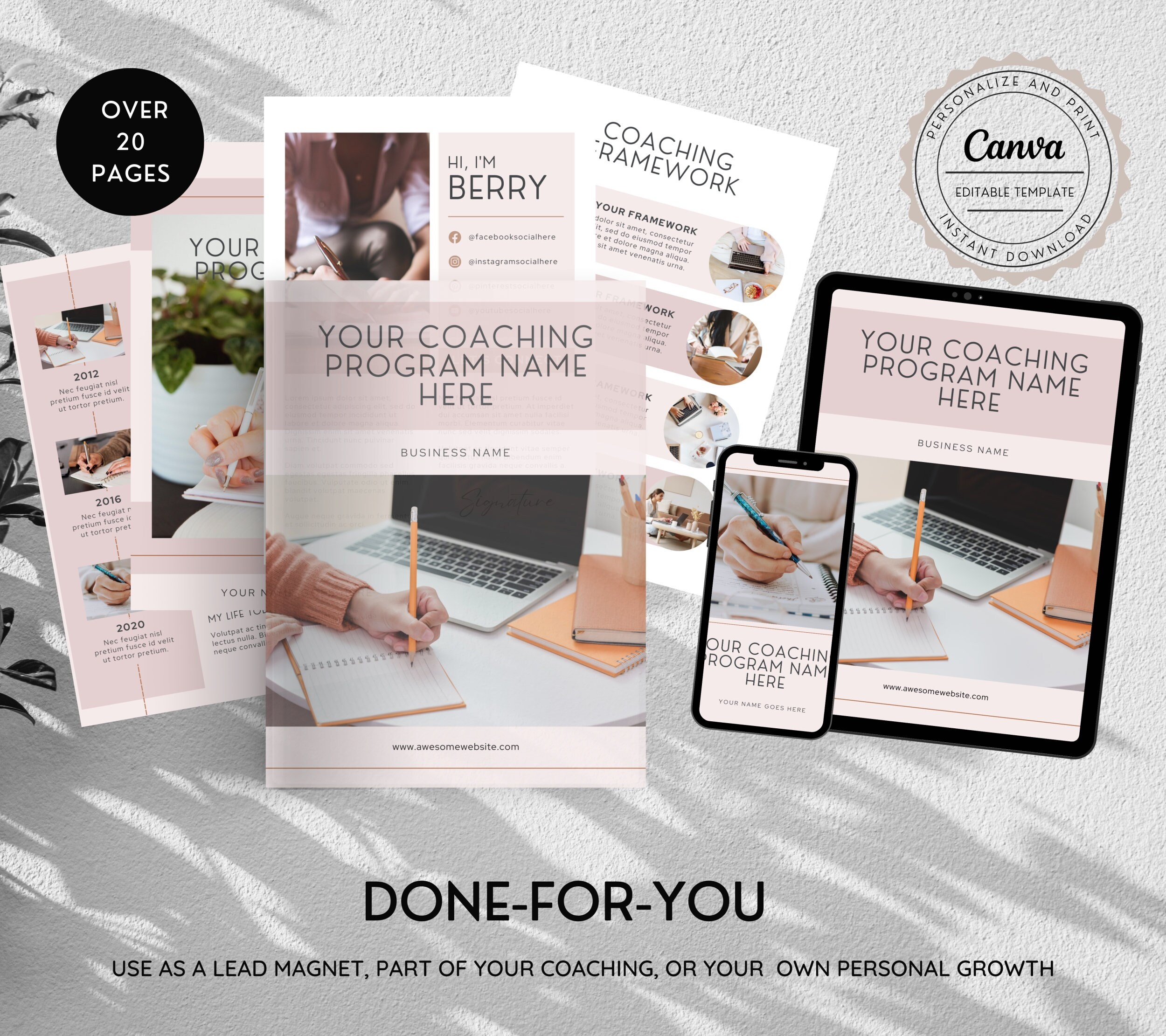 Business Coaching Program Canva Template | Client Welcome Package ...