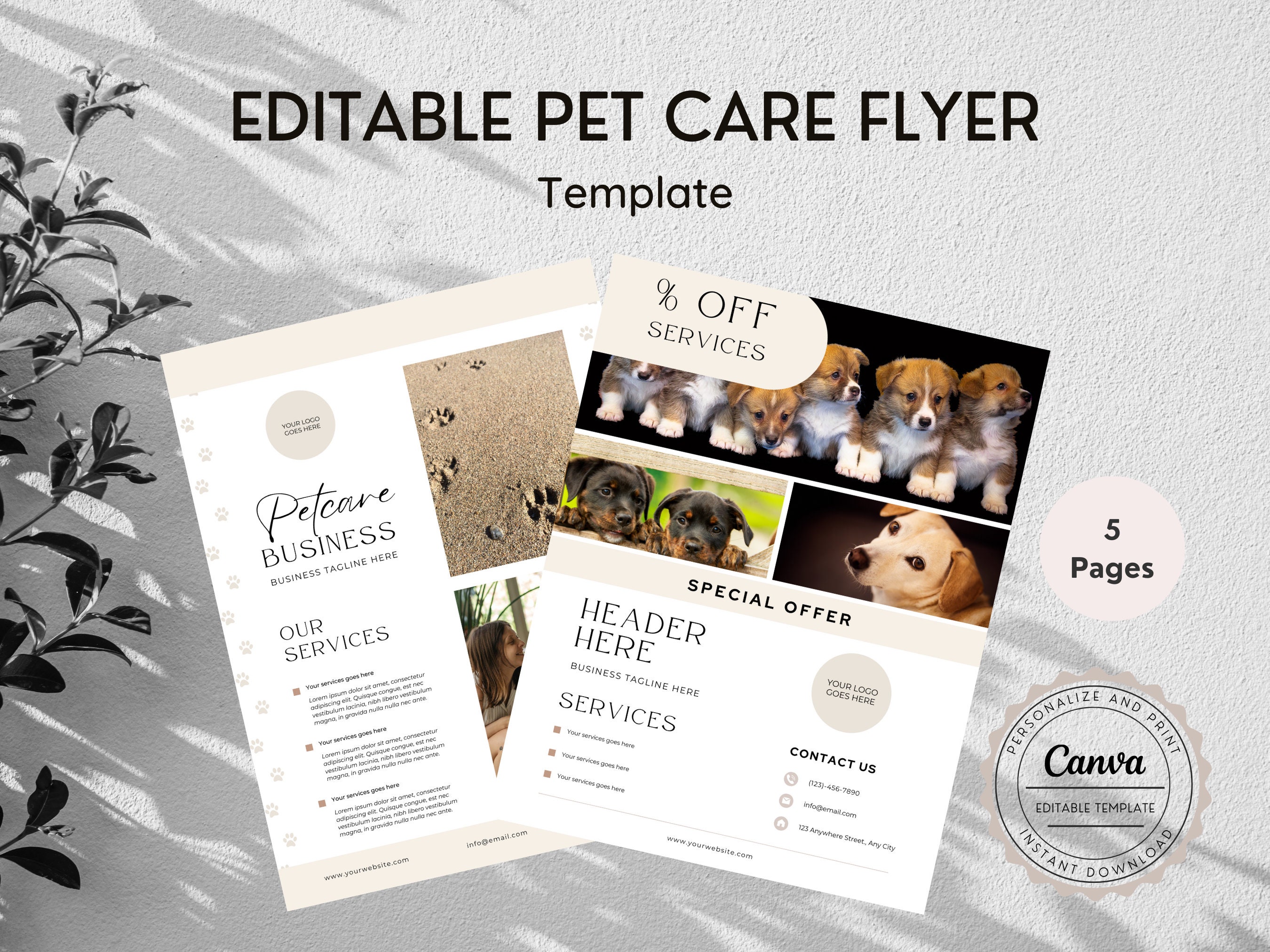Editable Pet Care Flyer Template, Dog Walking Flyer, Cat Care Flyer ...