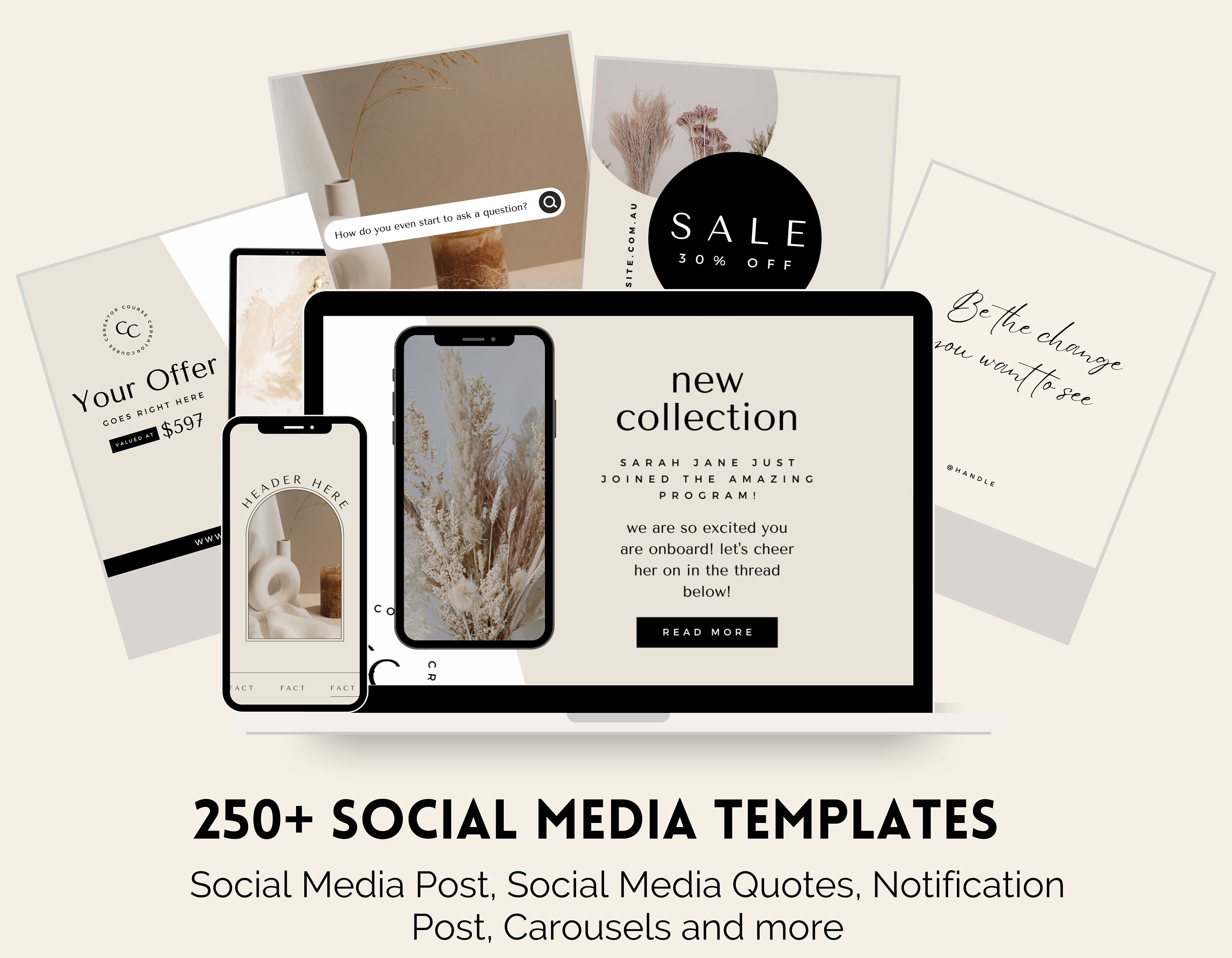 Social Media Templates Bundle, Instagram, Linkedin, Pinterest Banner ...