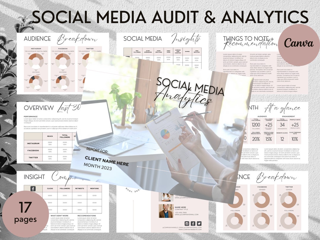 Social Media Audit Template | Social Media Analytics Report | Editable ...