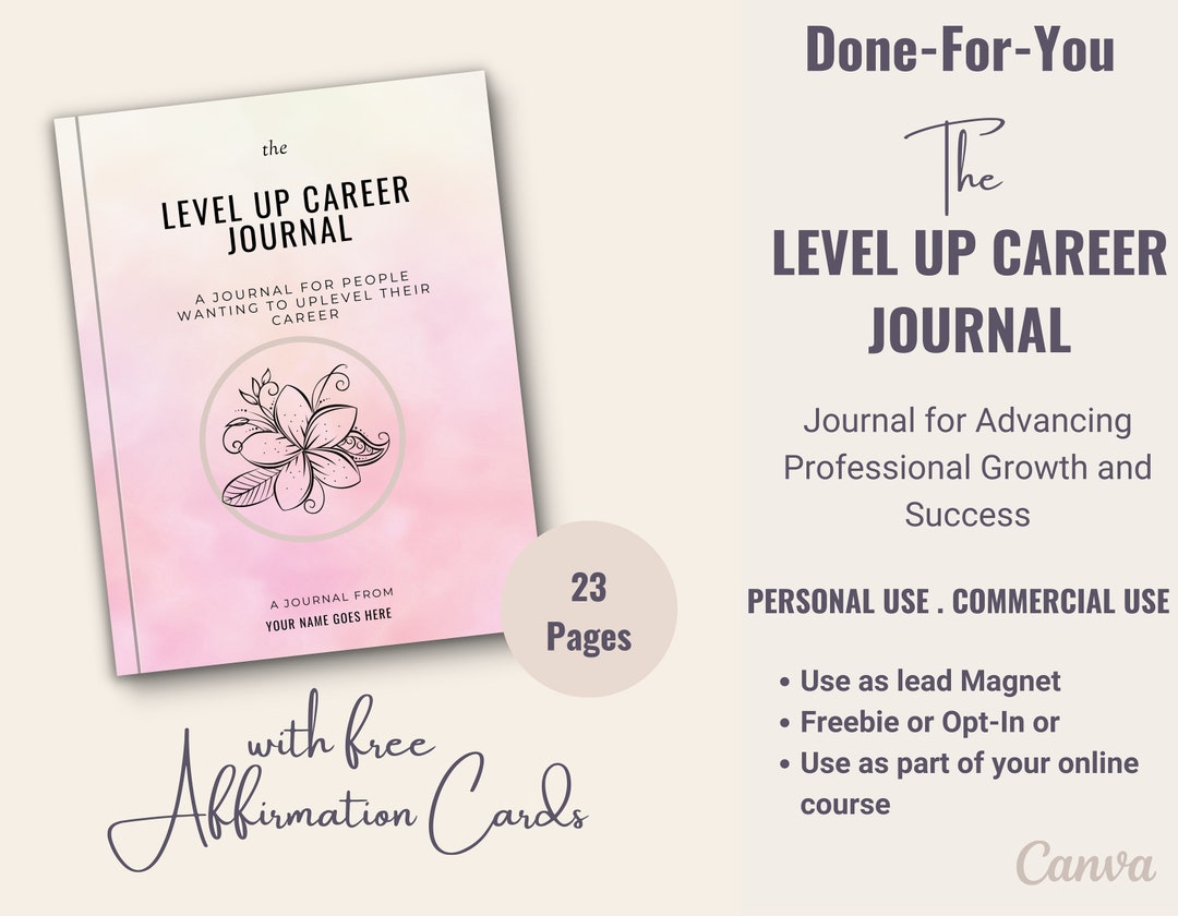 Level up Career Journal, Done for You, Career Development , E-book ...