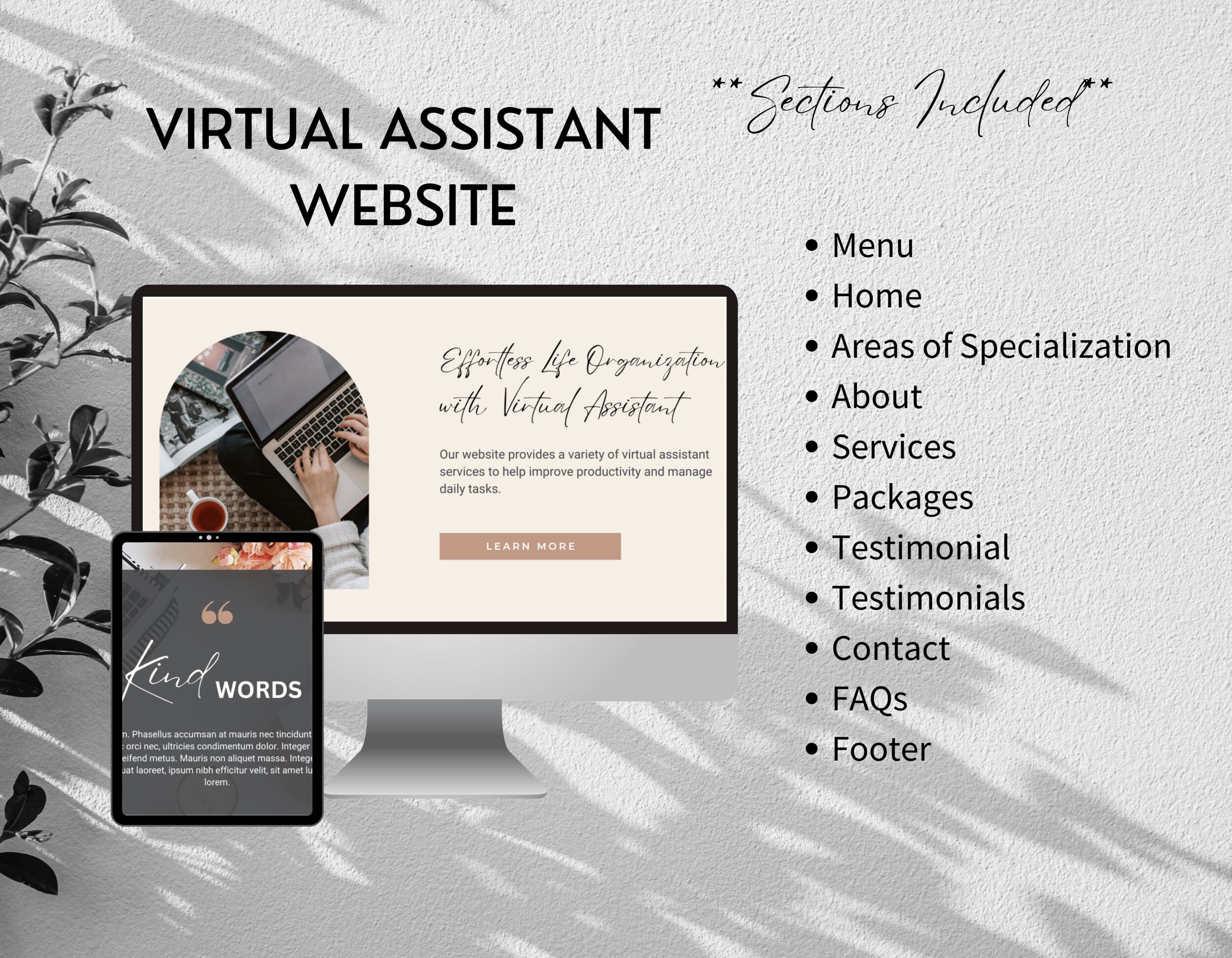 Virtual Assistant Website Template | VA Canva Website - Etsy