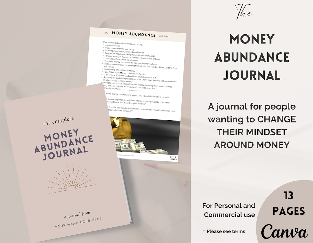 Money Abundance Journal, Money Planner Journal, Money Manifestation ...