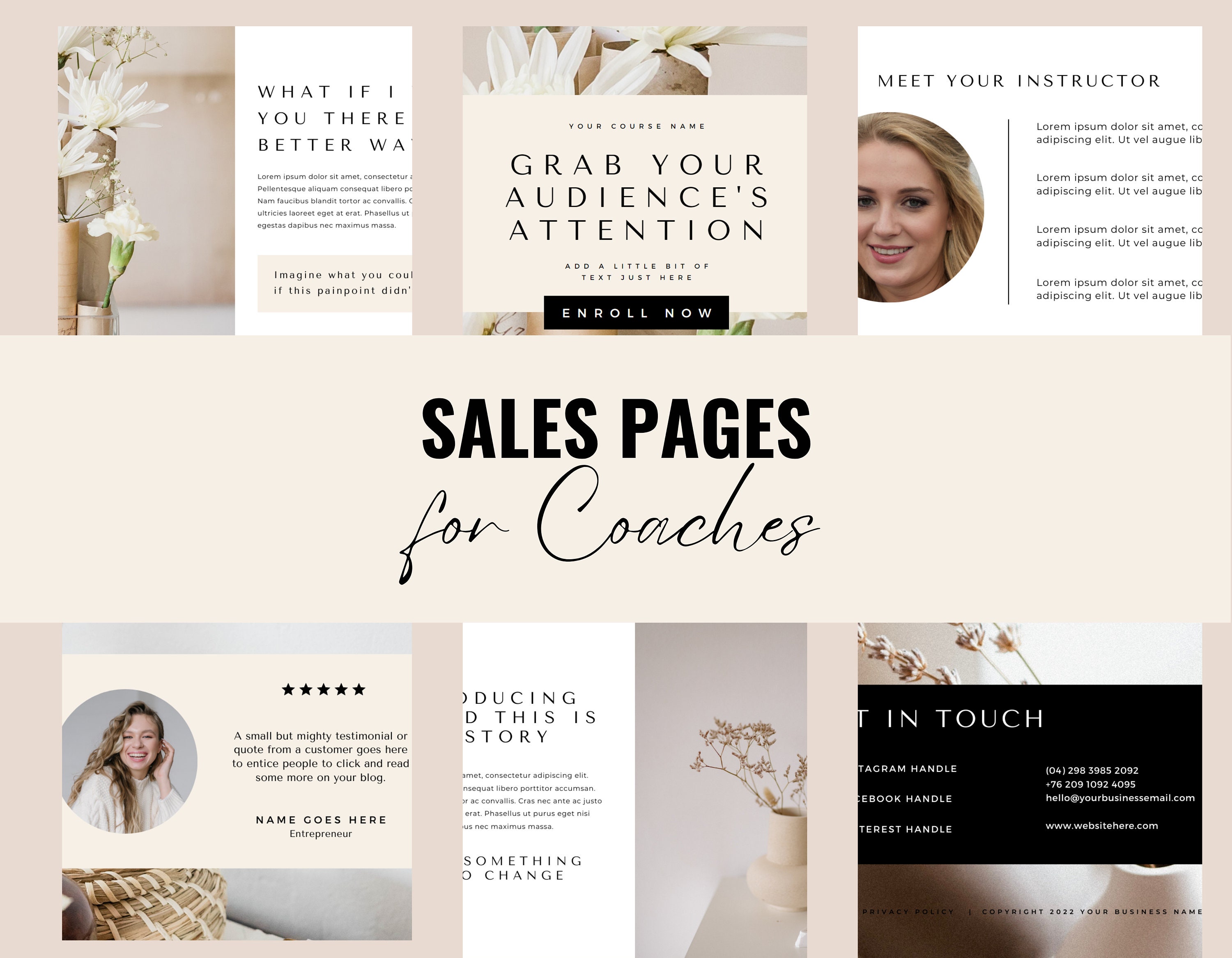 Sales Page Template for Courses, Coaching Sales Page Template, Website ...