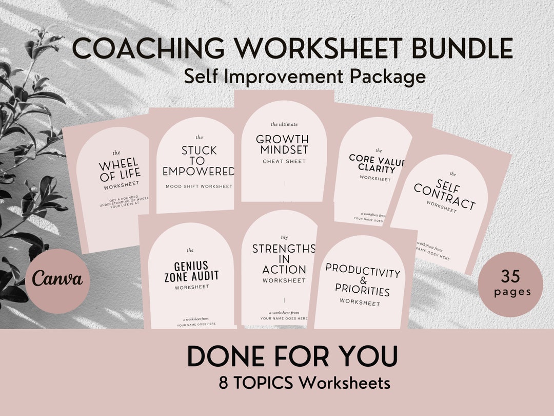 Coaching Worksheets Bundle Self Improvement Package Done for You ...