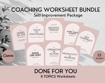Life Coaching Worksheets canva Template Life Coach Coach - Etsy