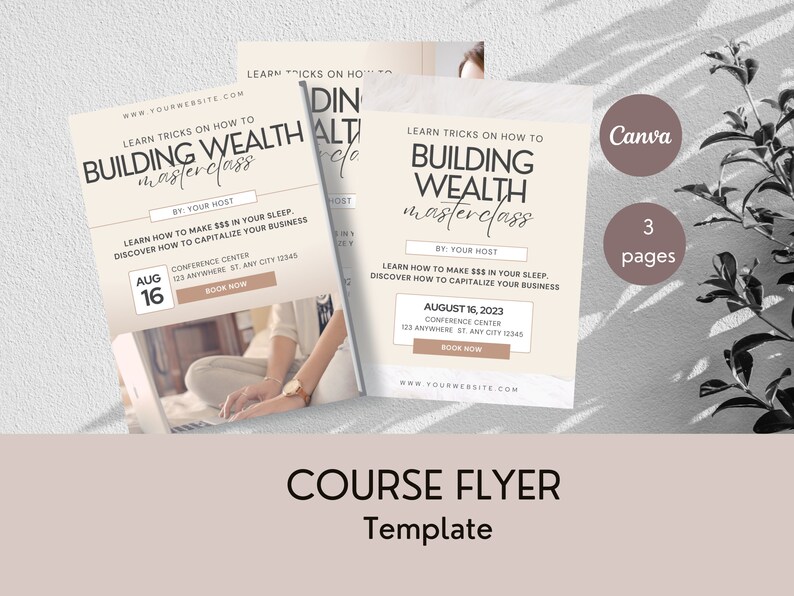 DIY Course Flyer Template | Editable Canva Template | Masterclass ...