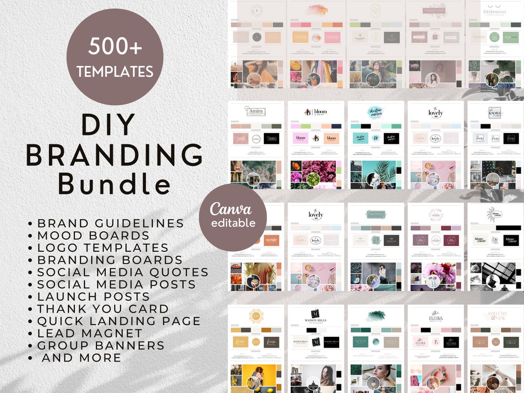 DIY Branding Package Template - Logo Kit, Editable Brand Boards, Mood ...