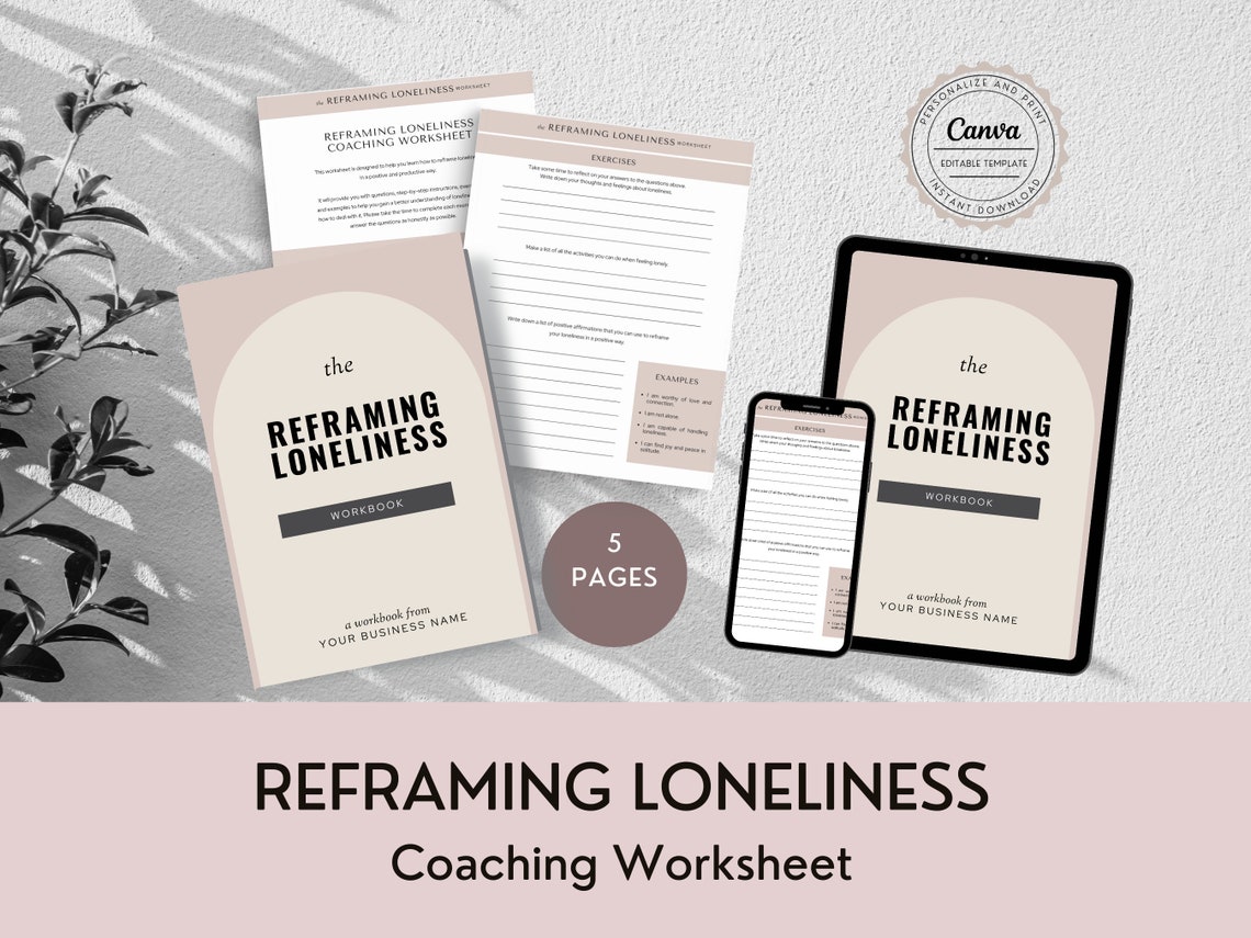 Reframing Loneliness Worksheets - Coaching Tools, Lead Magnet, Life Coaching Worksheets, Done ...