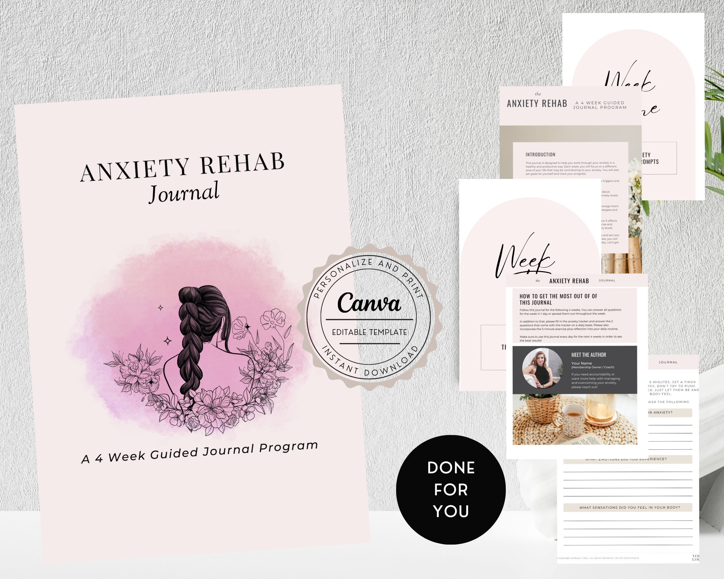Guided Anxiety Journal Done for You Workbook Mindfulness Prompts Mental ...