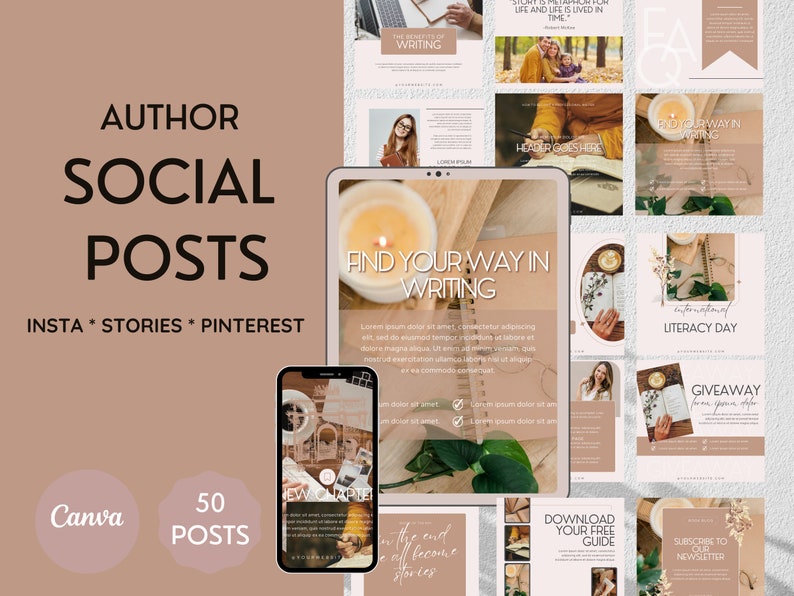 50 Author Social Media Post | Instagram Post | Writer, Blogger, Author ...