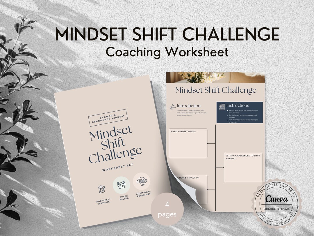 Mindset Shift Challenge Coaching Worksheets | Personal Growth Coaching ...