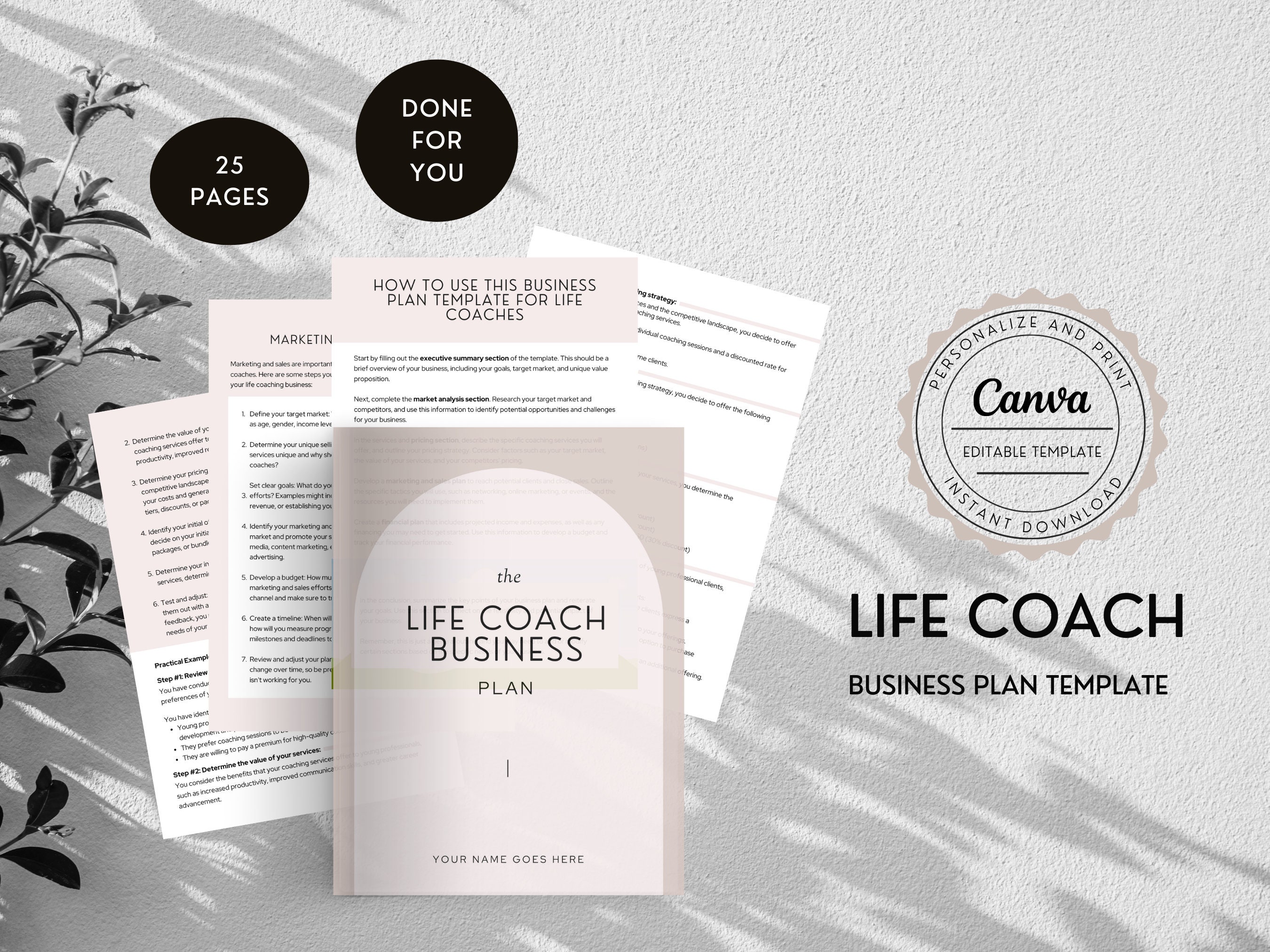 Life Coach Business Plan Canva Template Start up Business Plan for ...